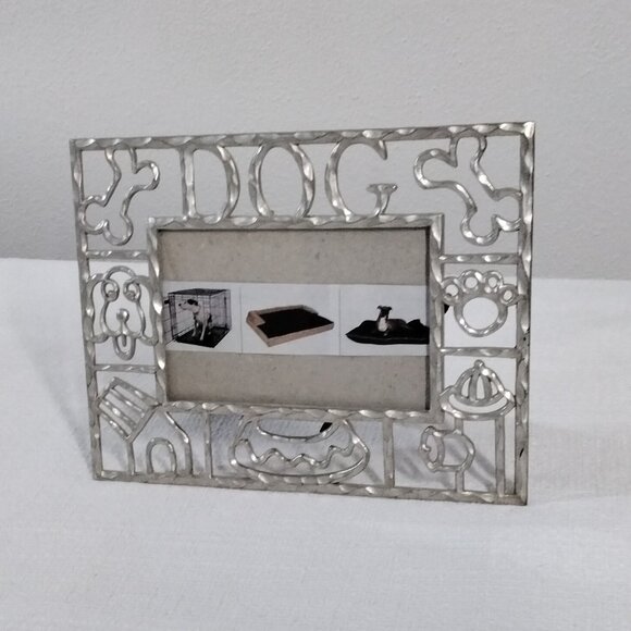Accents | Dog Doggy Furry Frame 1 X 7 Brushed Metal Silver Pictures Up ...